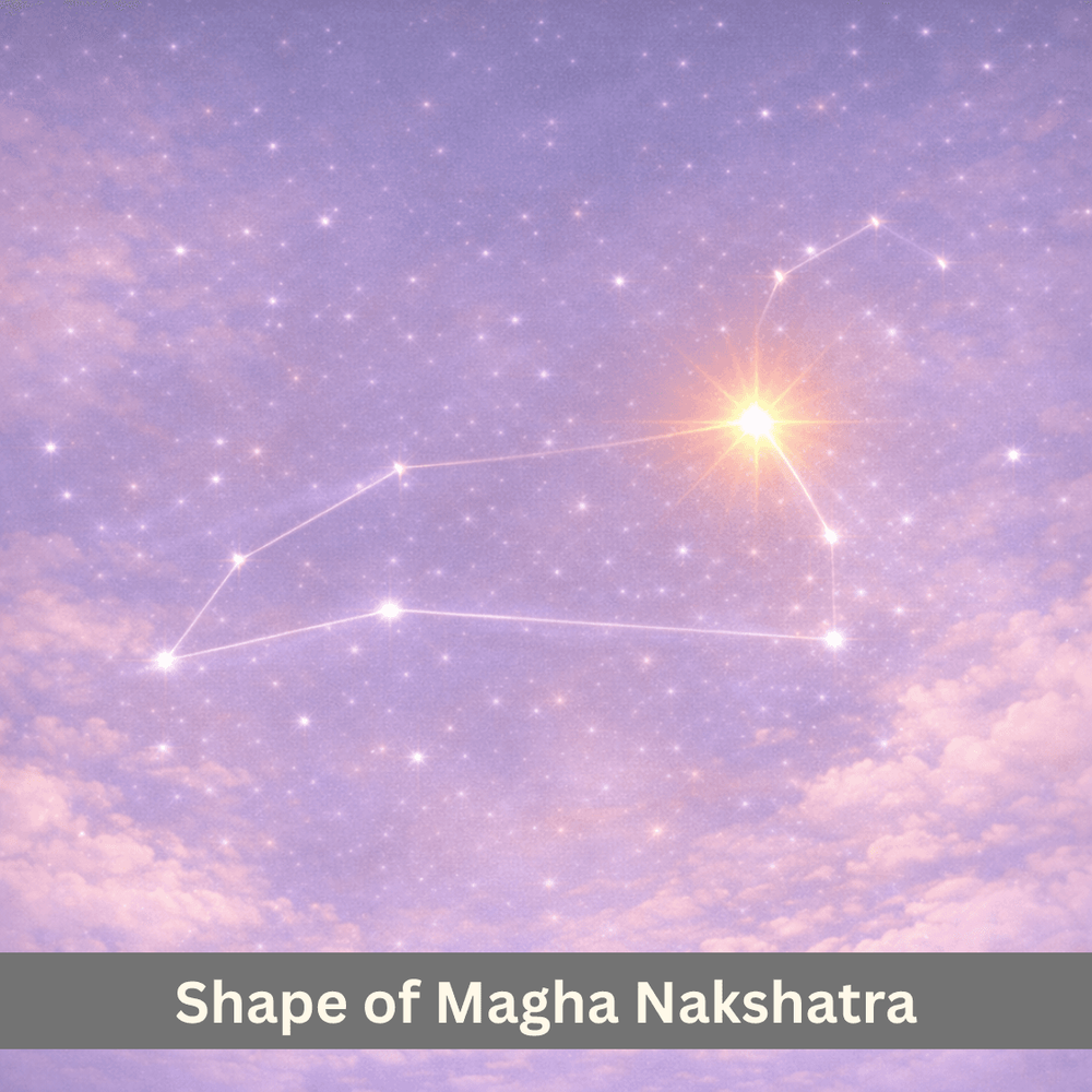 Magha Nakshatra Sky Shape in Leo Bright Anchor Star Identification - ZODIAQ